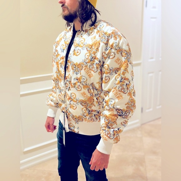 Versace | Jackets & Coats | New Versace Baroque Reversible Bomber ...
